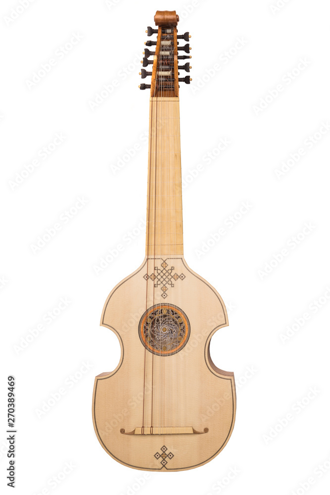 Viola da mano of the 16th century. Over white.... Stock Photo | Adobe Stock