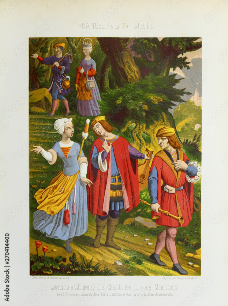 Medieval people Stock Illustration | Adobe Stock