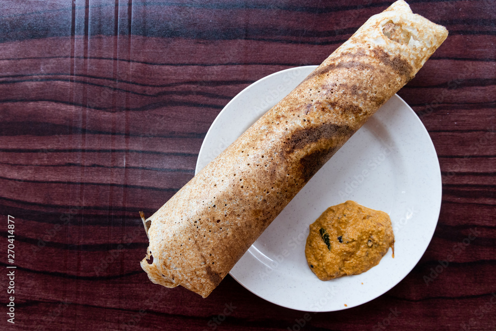 Overhead view of Thosai, popular indian food in Malaysia Stock Photo ...
