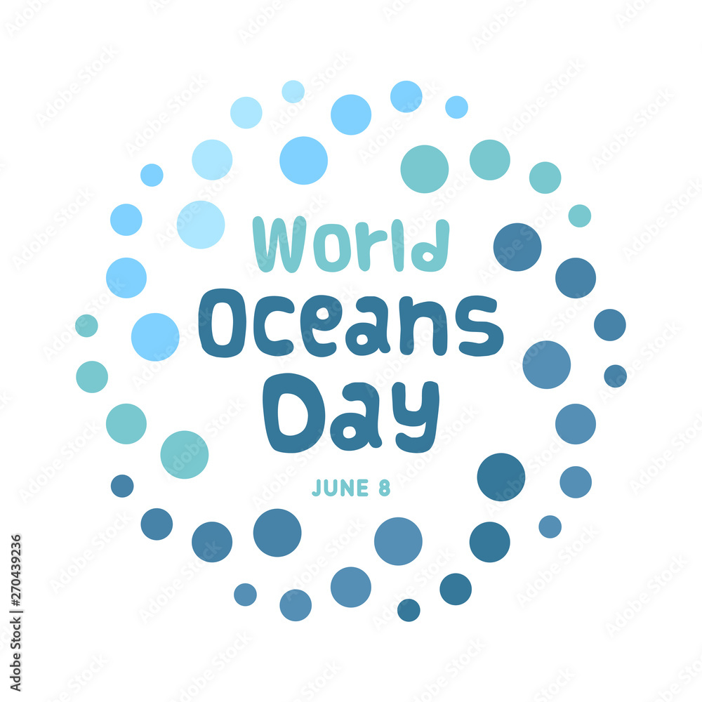 World Oceans Day design template. Ocean health protect graphic symbol ...