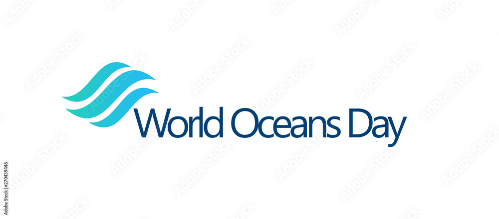 World Oceans Day design template. Ocean health protect graphic symbol ...