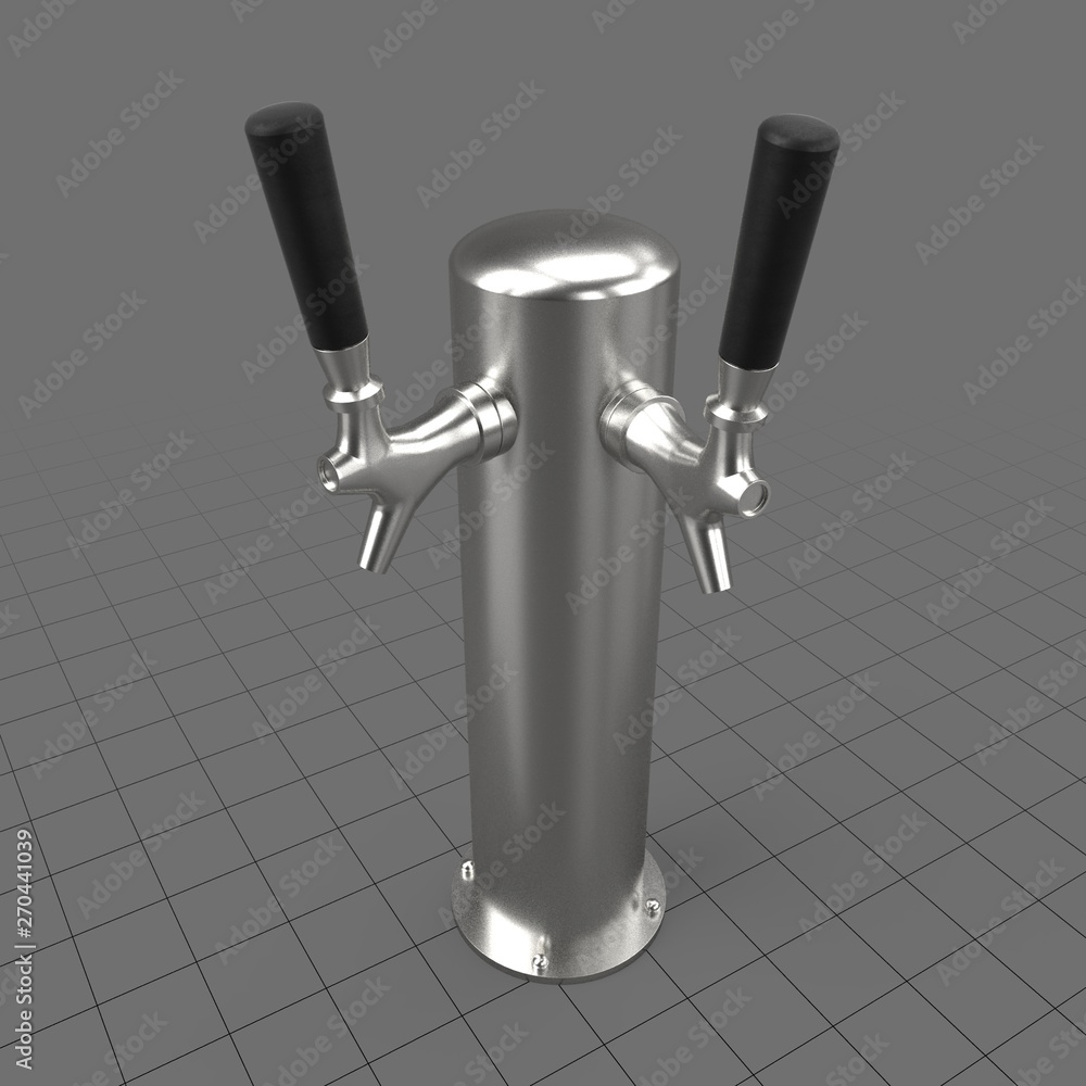 Double beer tap Stock 3D asset | Adobe Stock