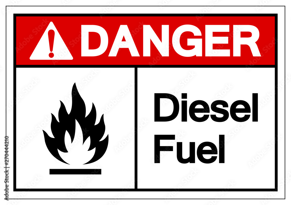 Danger Diesel Fuel Symbol Sign, Vector Illustration, Isolate On White ...
