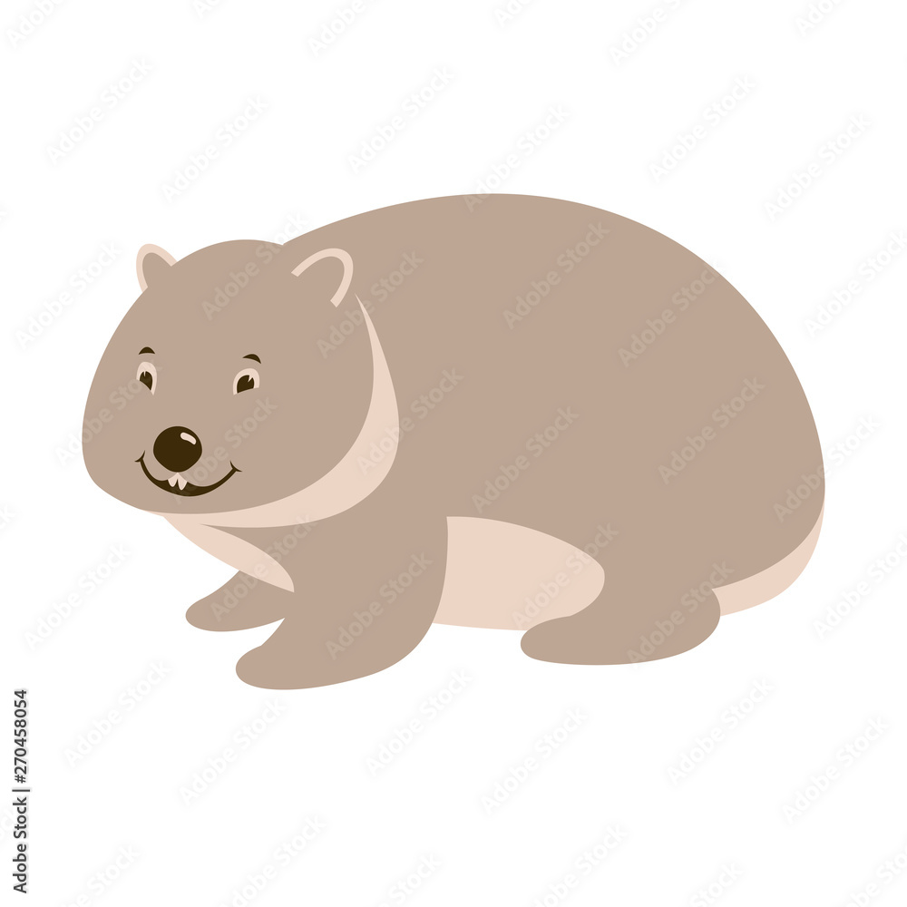 cartoon wombat, vector illustration,flat style Stock Vector | Adobe Stock