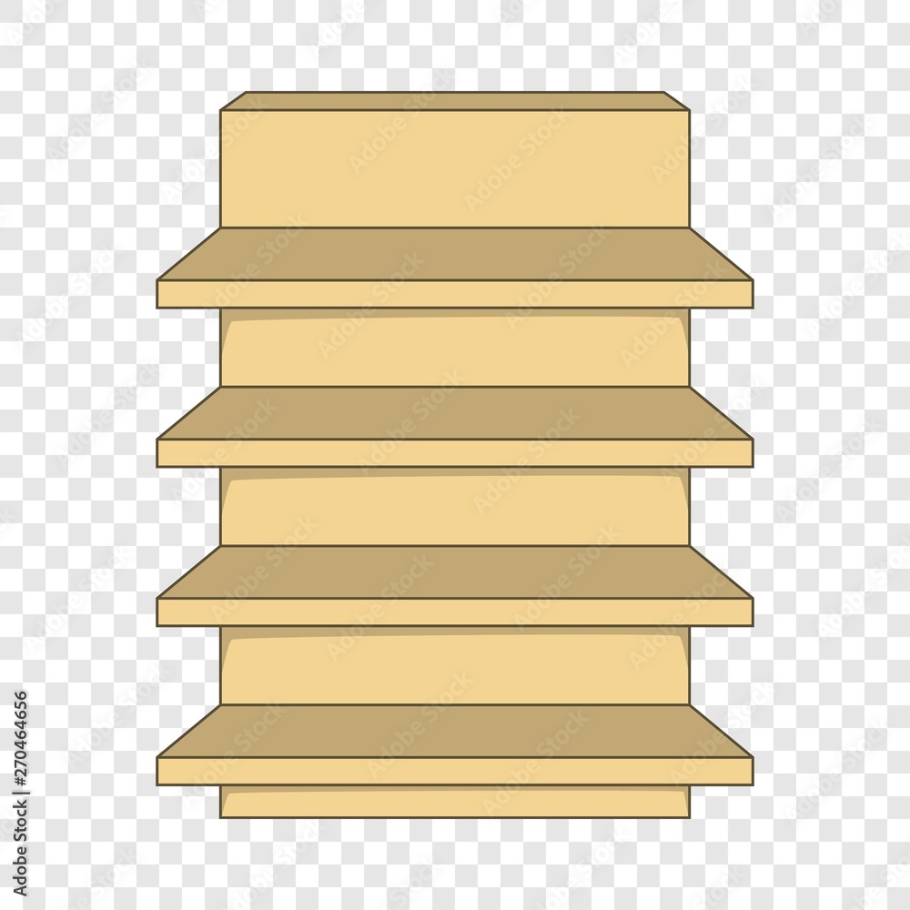 Supermarket shelf icon. Cartoon illustration of supermarket shelf ...
