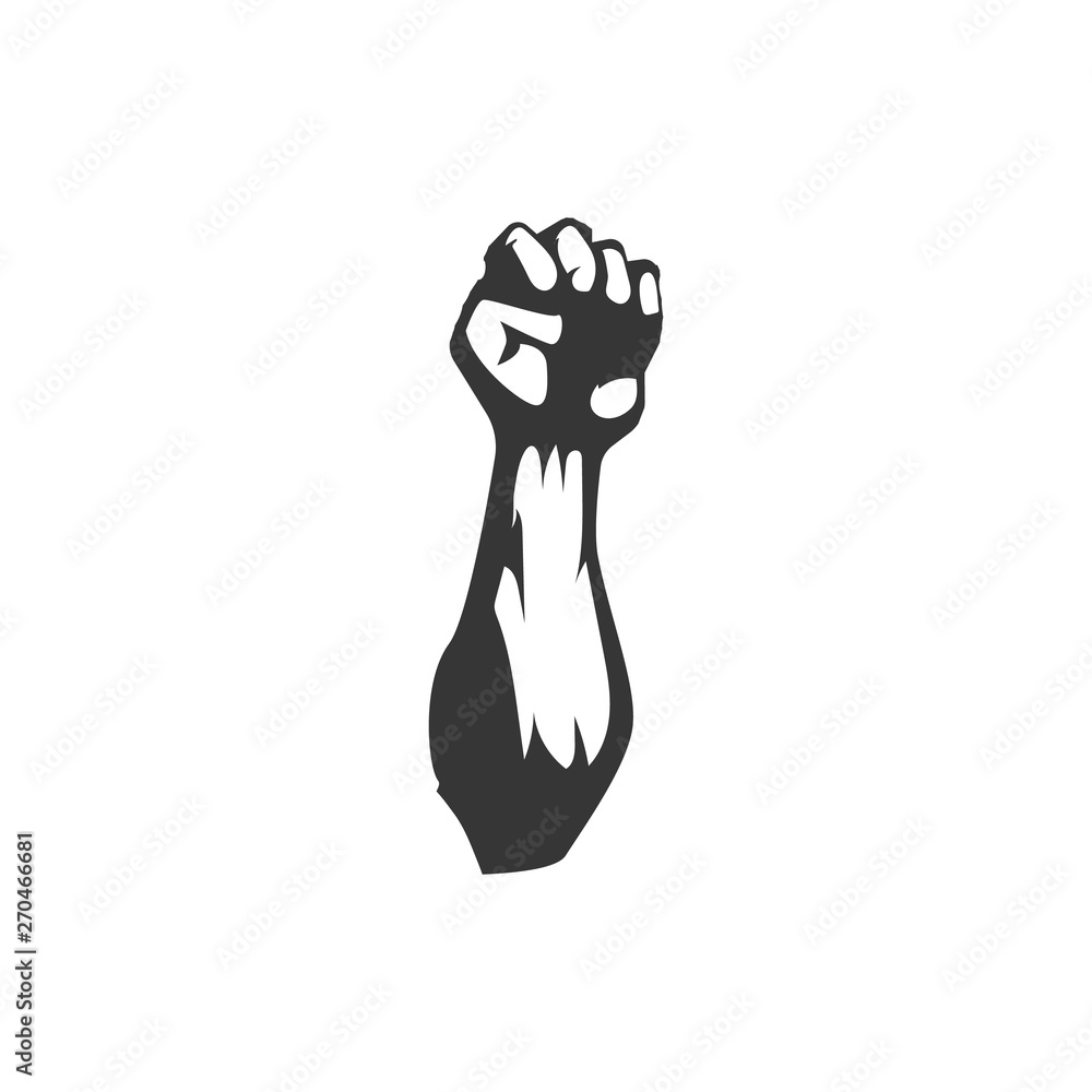 Protest, rebel vector revolution poster. Human clenched fist ...
