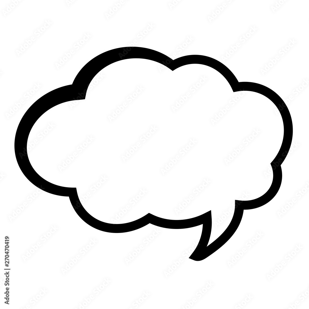 Pop art thinking bubble cartoon in black and white Stock Vector | Adobe ...