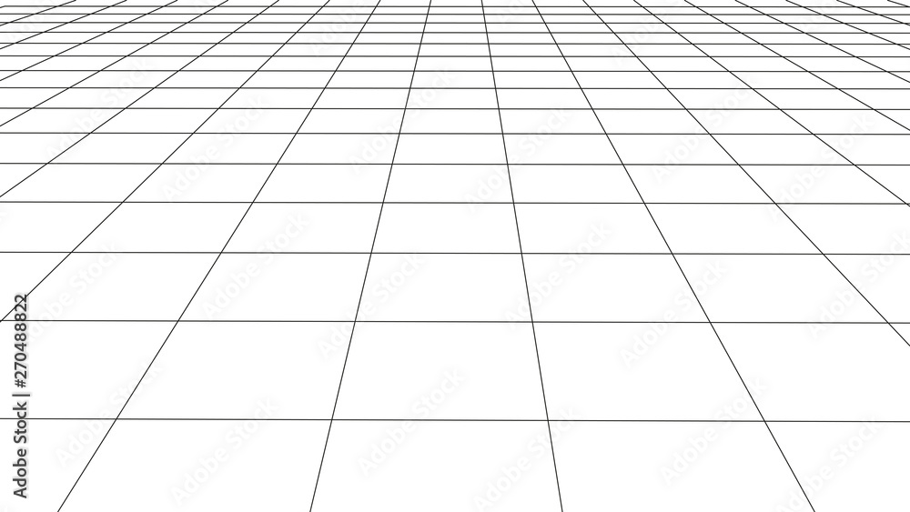 Vector perspective grid. Detailed lines on white background. Stock ...