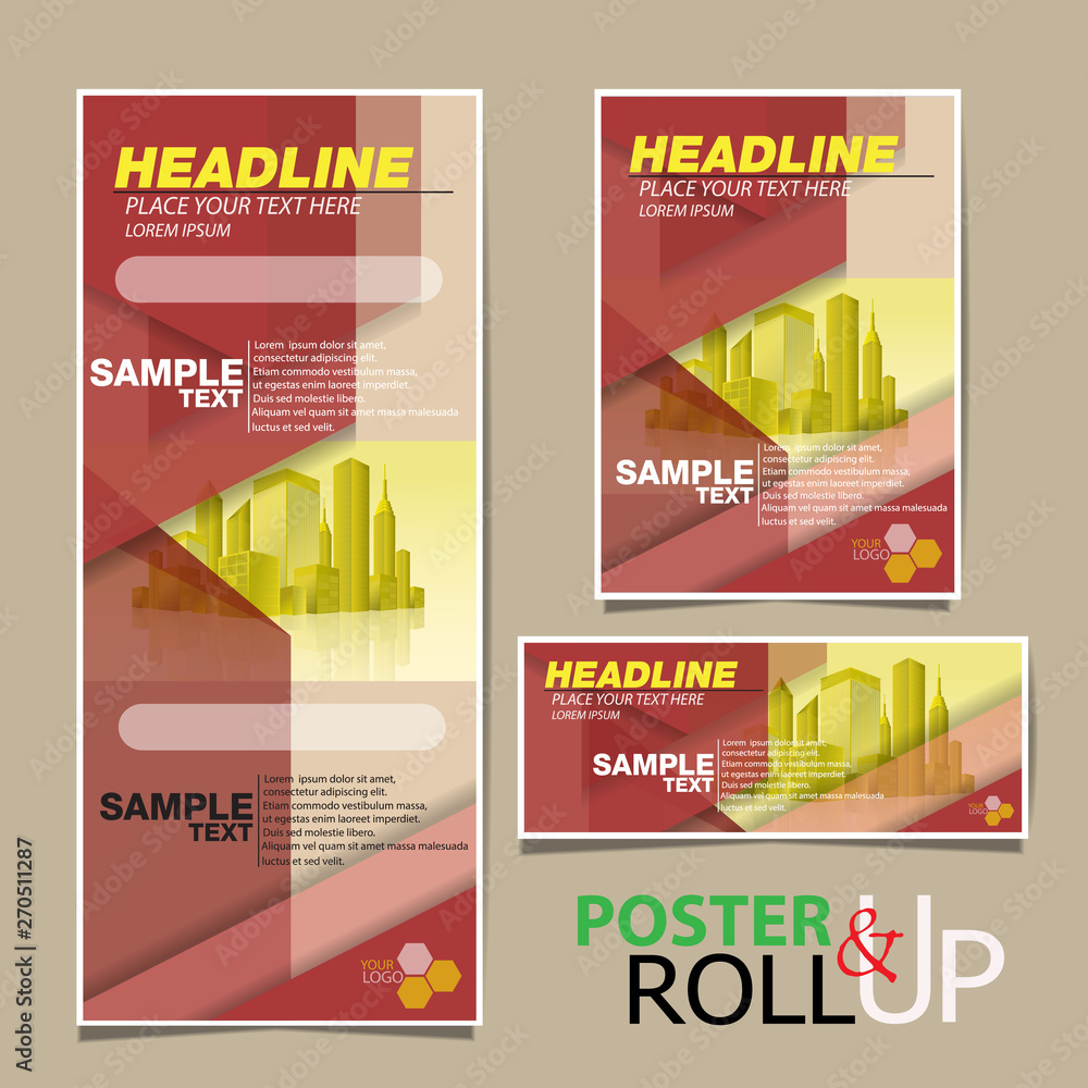 roll up and poster business brochure flyer banner design vertical ...