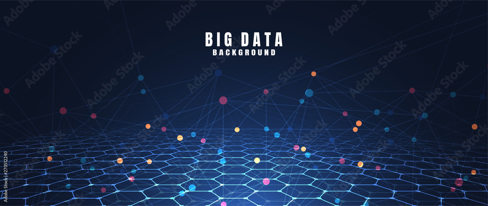 Abstract technology background with Big data. Internet connection ...