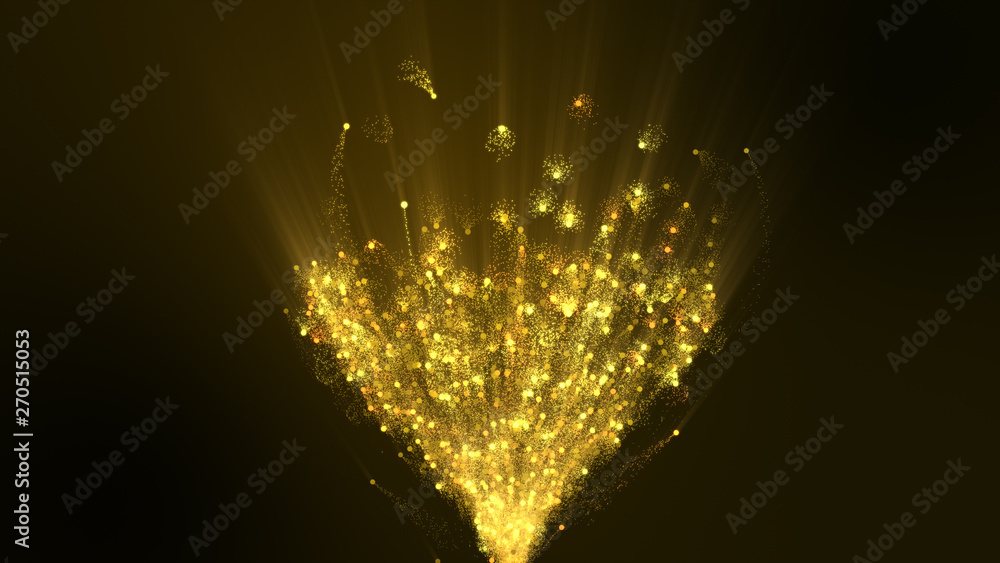 The dark brown background in front of it is a golden yellow fireworks ...