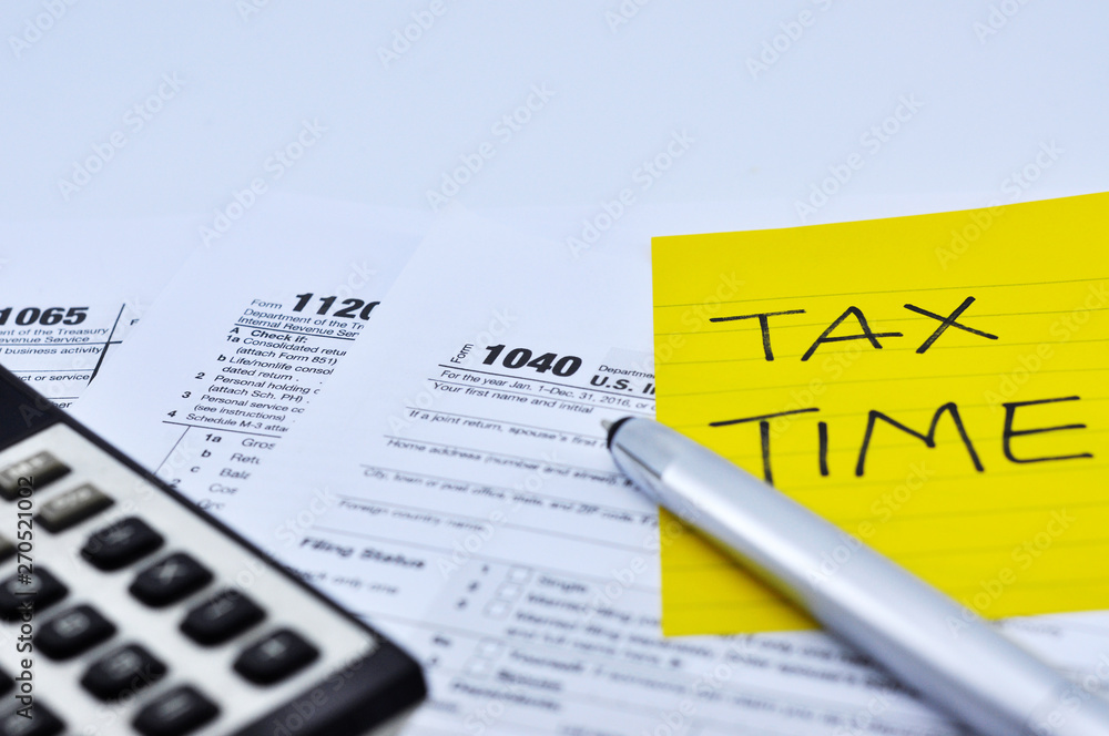 Tax Season: 1040 U.S. Individual Income Tax Return Form Horizontal top ...