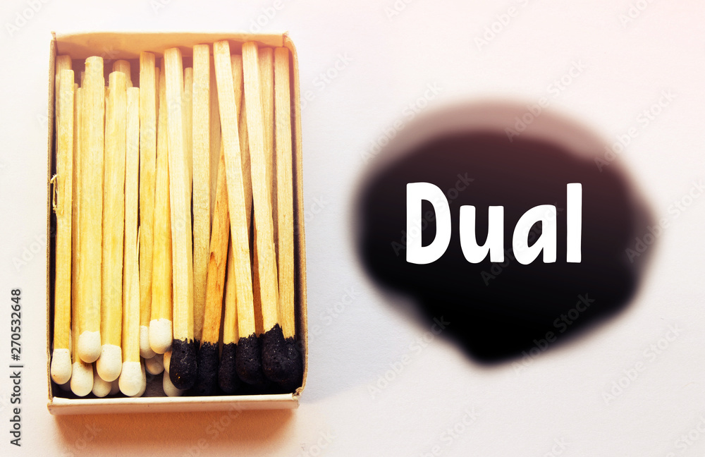 Black and white matches inside the box. Opposition and standoff concept ...