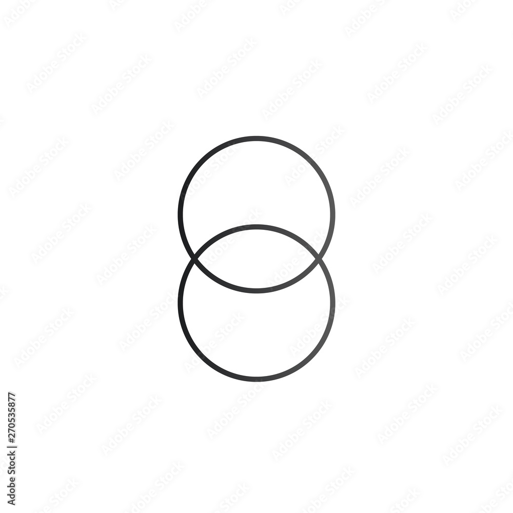 Two overlapping circles infographic. Template for diagram, graph ...