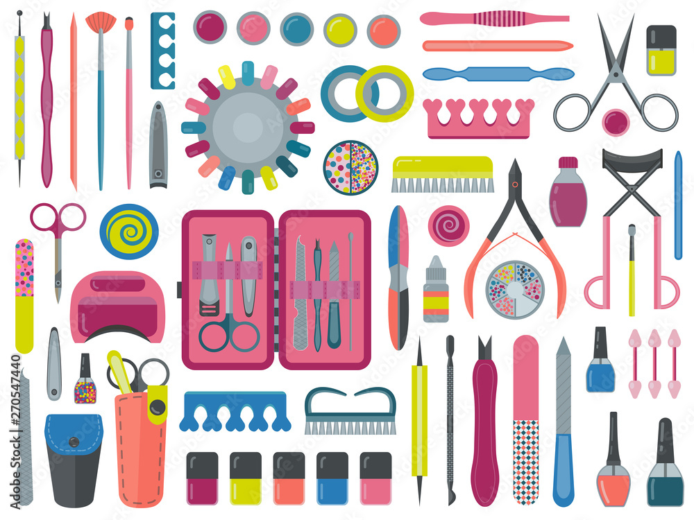 Professional manicure and pedicure tools and accessories for fingernail ...