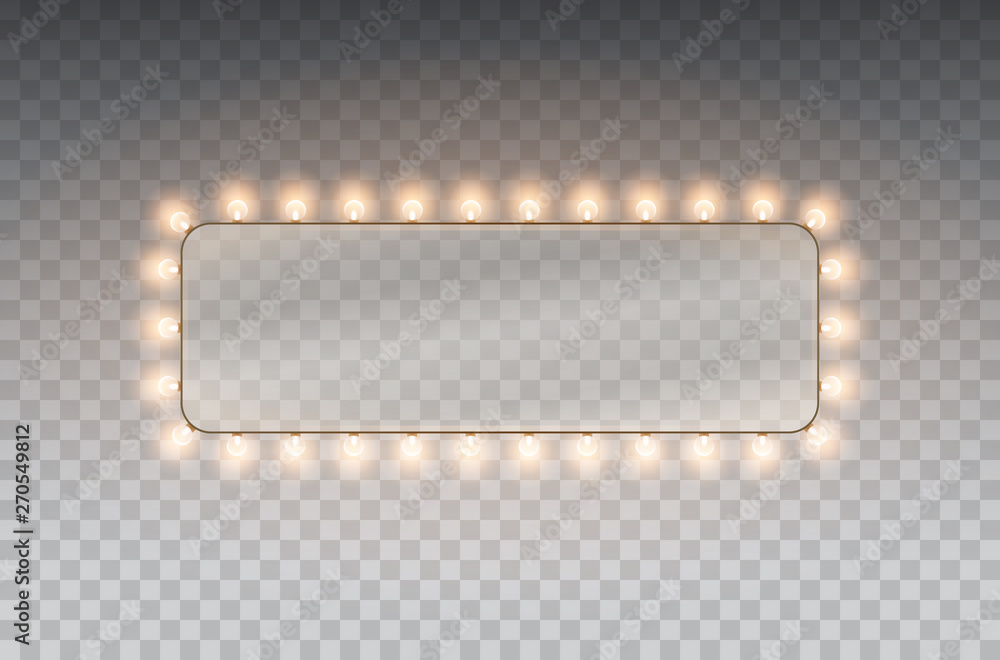 Light rectangle banner isolated on transparent background. Vector ...
