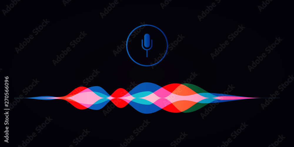 Personal assistant and voice recognition concept gradient logo. Vector ...
