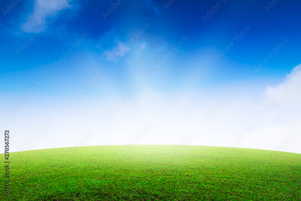 Green grass field on mountain and nice sky background. Beautiful ...