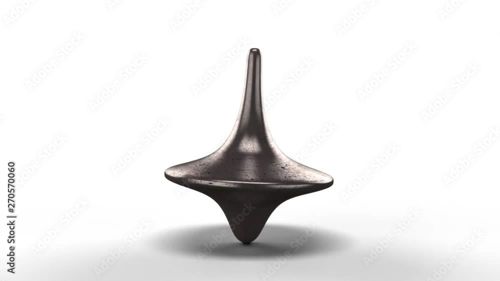 One spinning gyroscope, inception's gyro spinning top, with white ...