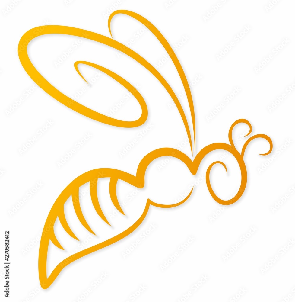 A symbol of the flying stylized bee. Stock Illustration | Adobe Stock