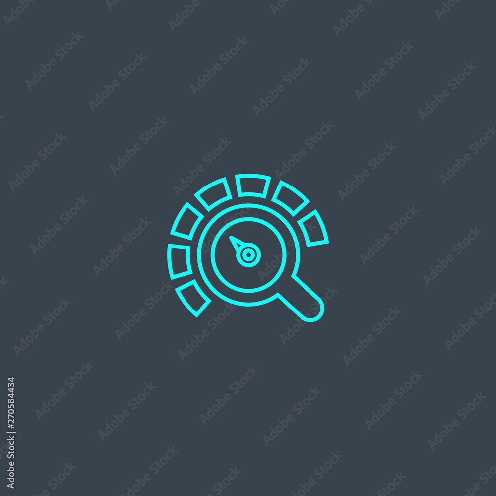 Risk Identification concept blue line icon. Simple thin element on dark ...