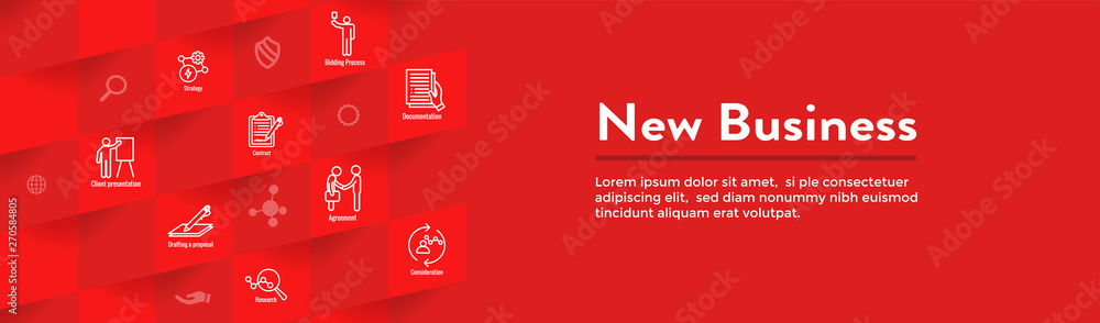 New Business Process Web Header Banner / Icon Set Stock Vector | Adobe ...