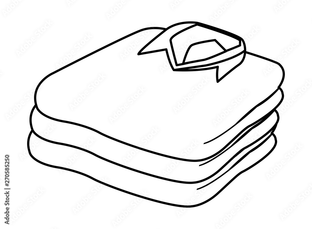stacked folded clothes icon cartoon black and white Stock Vector ...