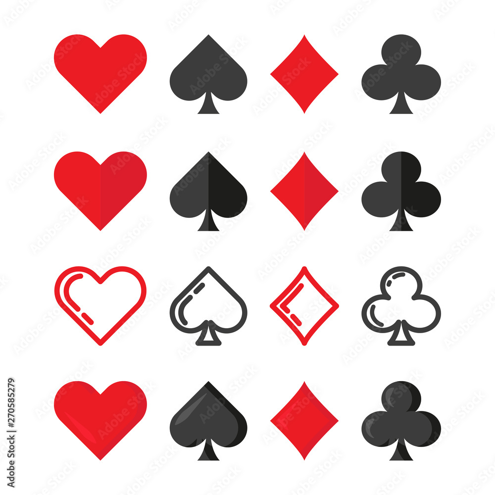 set of card suit in flat style Stock Vector | Adobe Stock