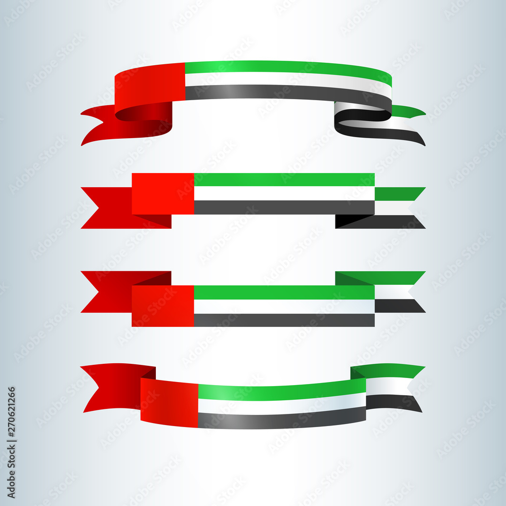 UAE flag Ribbons banners ribbon icon national flag of United Arab ...