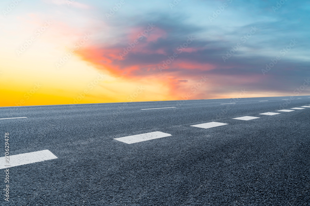 Sky Highway Asphalt Road and beautiful sky sunset scenery Stock Photo ...