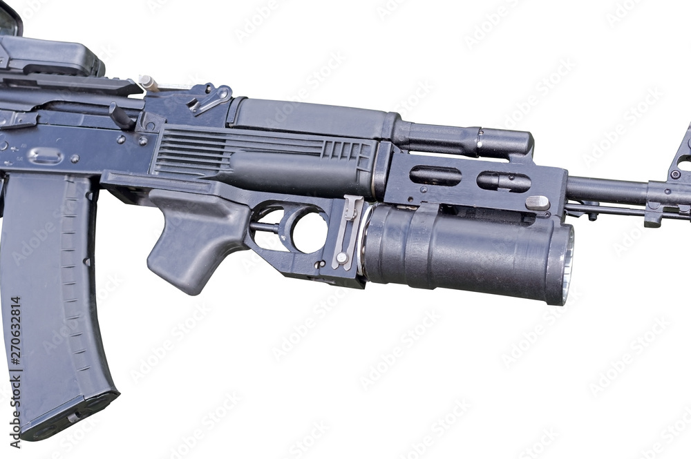 modern assault rifle with underbarrel grenade launcher Stock Photo ...