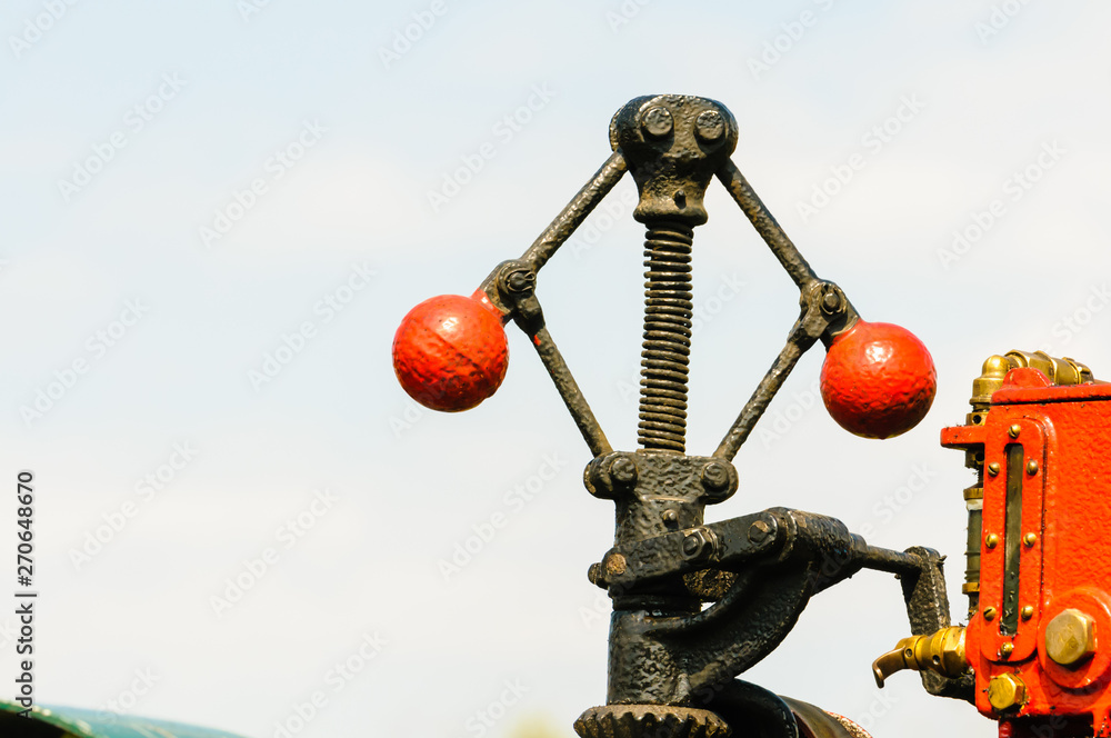 Iron balls on the Centrifugal governor mechanism of a traction engine ...