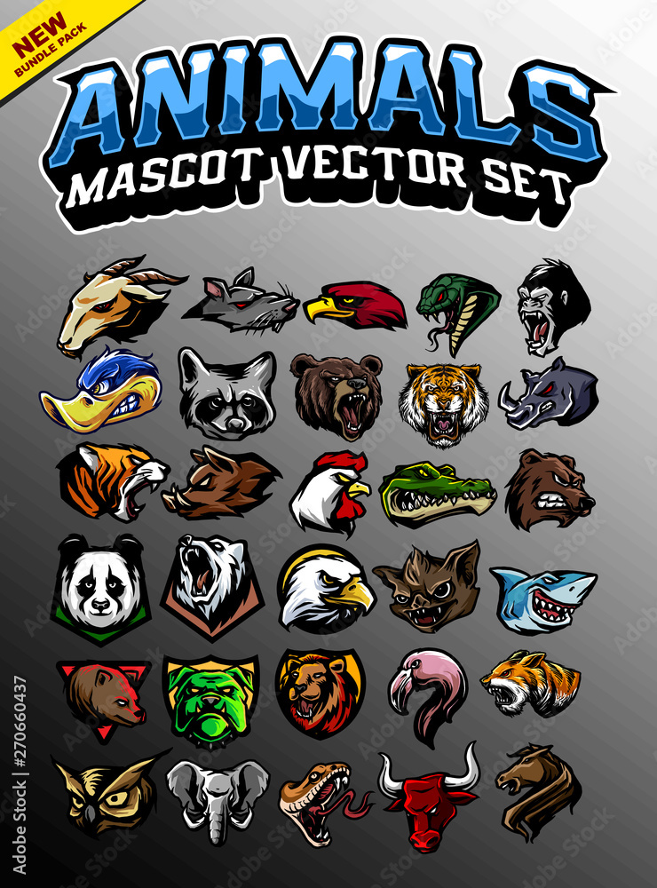 animal head mascot Stock Vector | Adobe Stock
