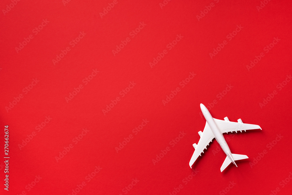 Red Airplane White Background