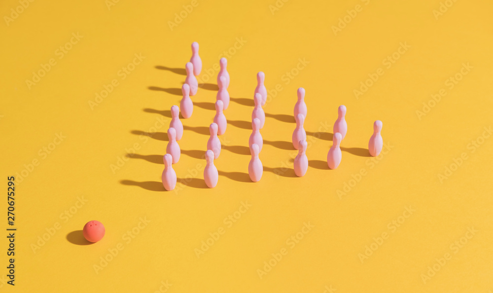 Bowling pins and ball . Stock Photo | Adobe Stock