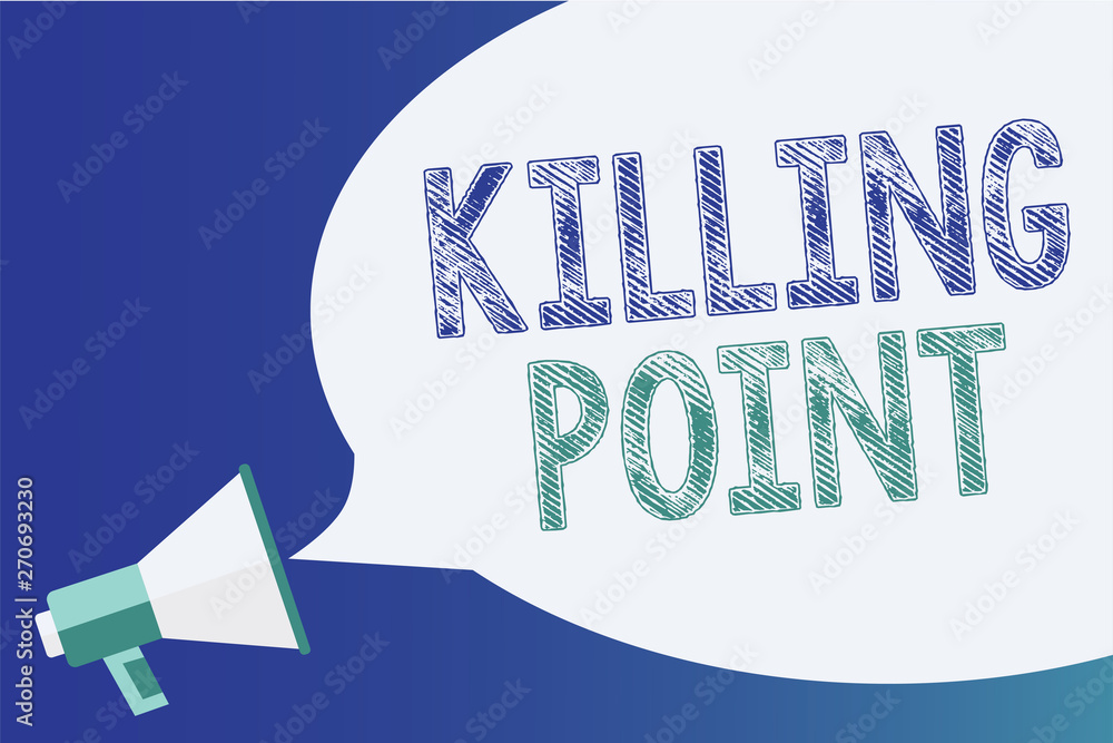 Text sign showing Killing Point. Conceptual photo Phase End Review ...