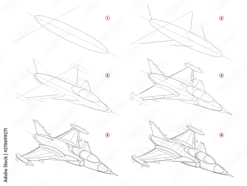 Fighter Jet Drawing Step Step