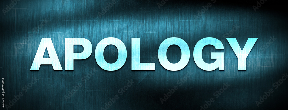 Apology abstract blue banner background Stock Photo | Adobe Stock