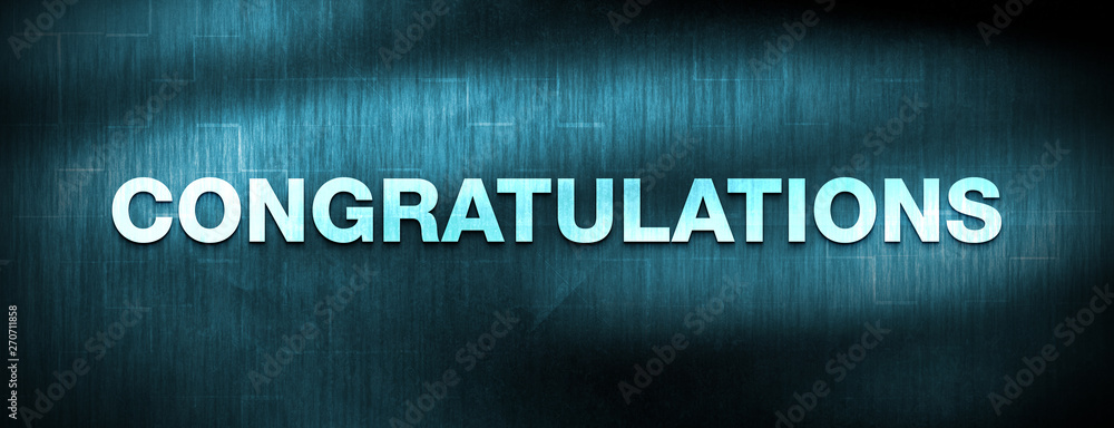 Congratulations abstract blue banner background Stock Photo | Adobe Stock
