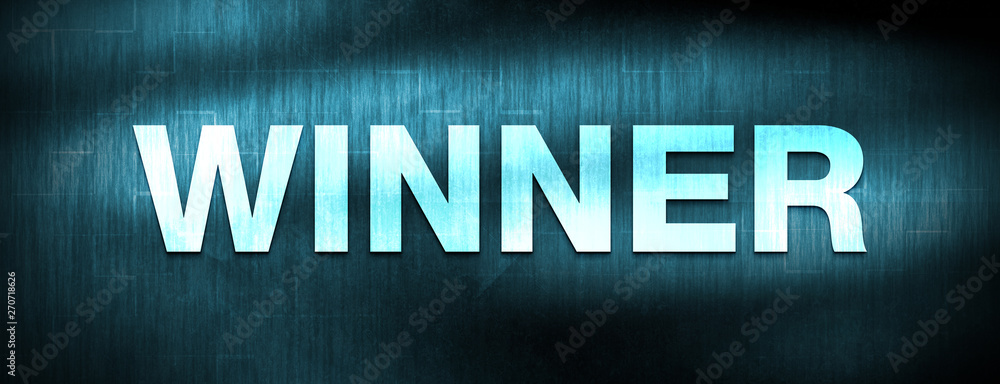 Winner abstract blue banner background Stock Illustration | Adobe Stock