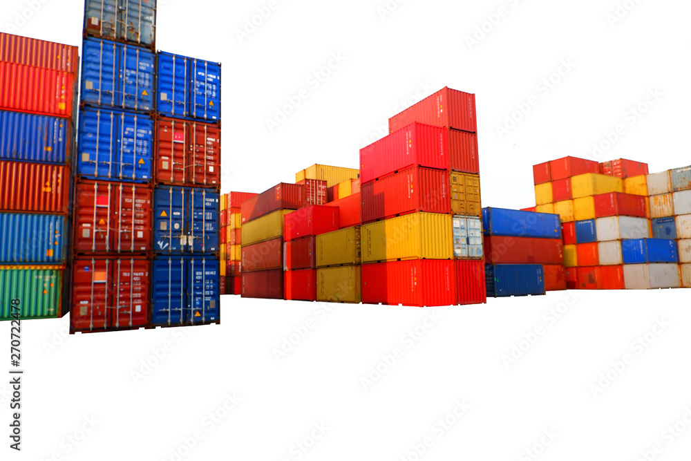 Container stack White background, edited for easy editing Stock Photo ...