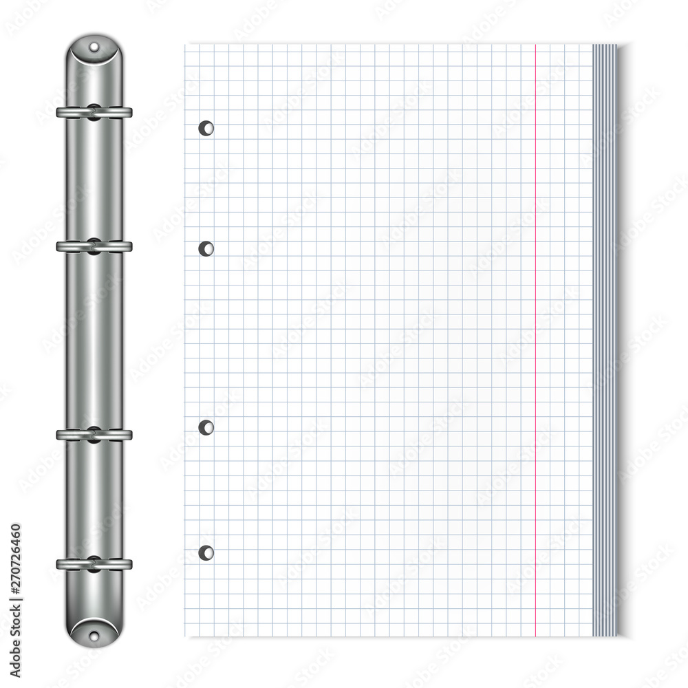 Block sheets for records and clip with rings.3D layout for business ...
