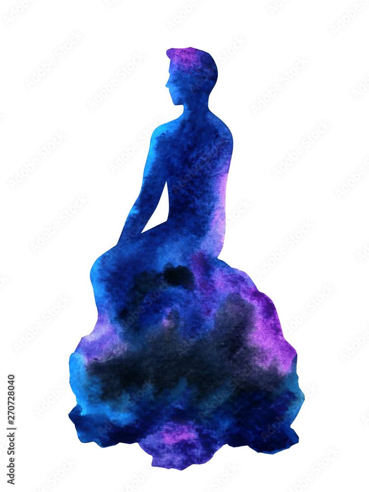 human spiritual power mind thinking abstract art watercolor painting ...