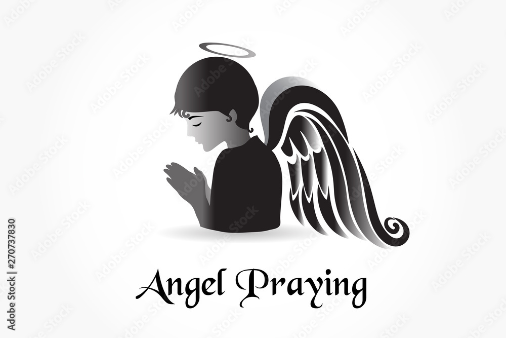 Angel praying logo vector Stock Vector | Adobe Stock