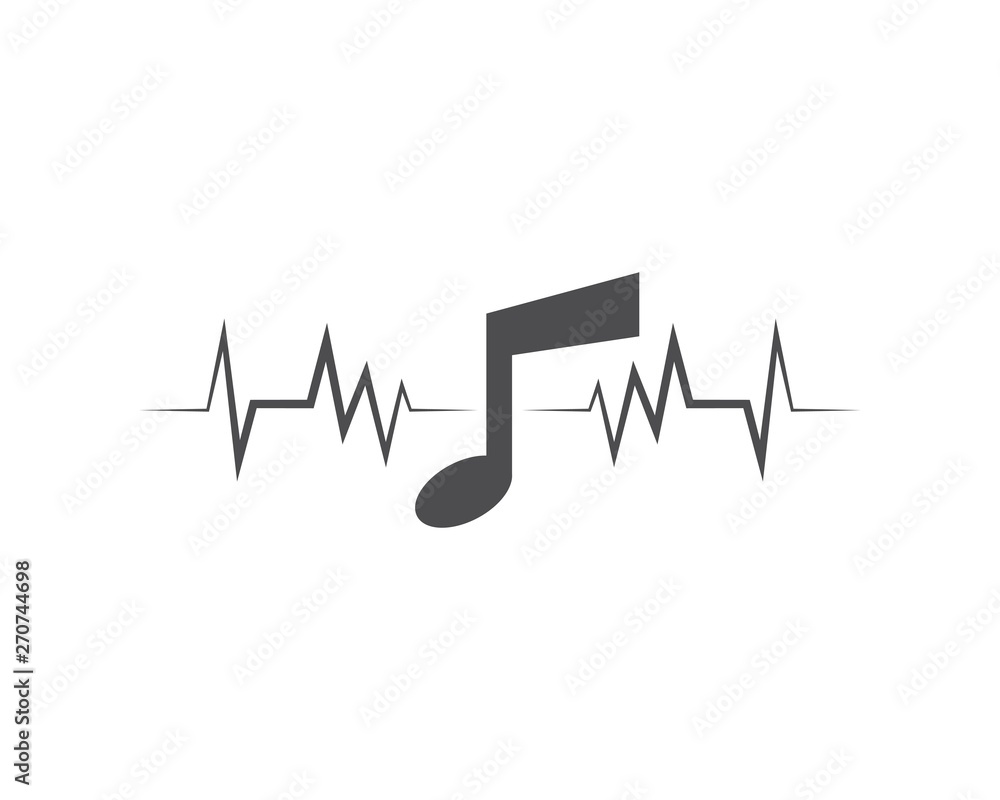 Music note logo Stock Vector | Adobe Stock