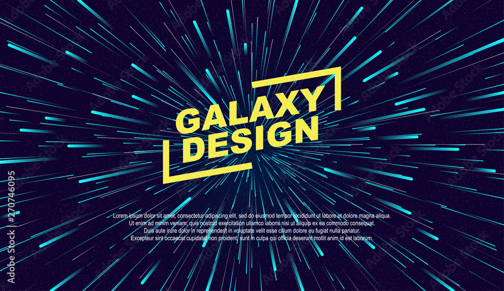 vector image of space design background Hyper jump in space with ...