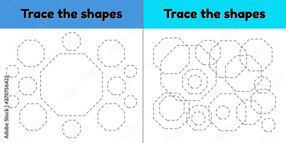 Vector illustration. Educational tracing worksheet for kids ...