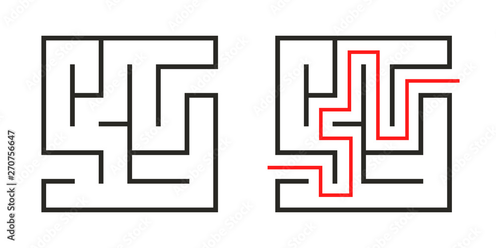 Education logic game labyrinth for kids. Find right way. Isolated ...