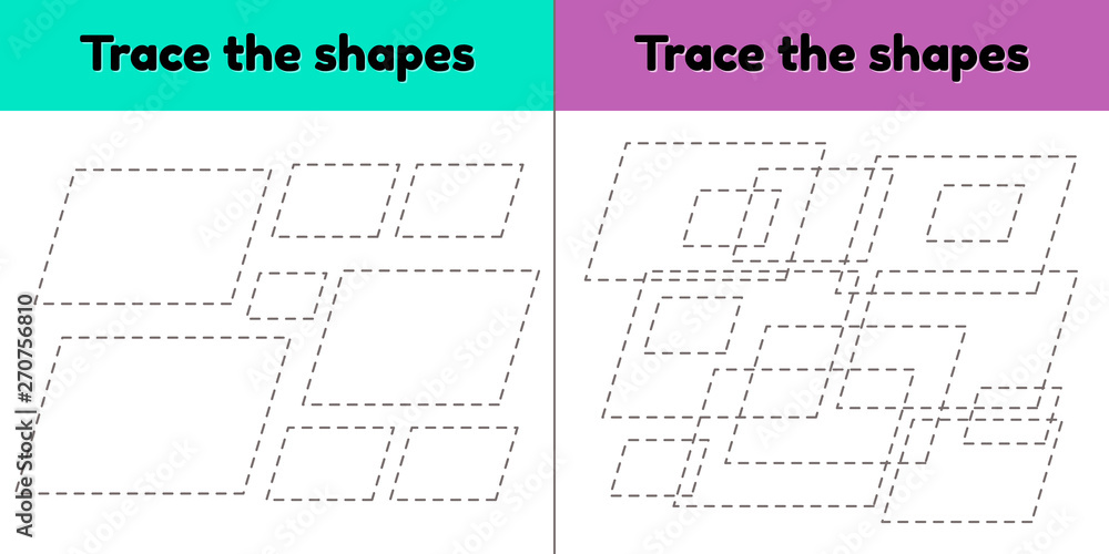 Vector illustration. Educational tracing worksheet for kids ...