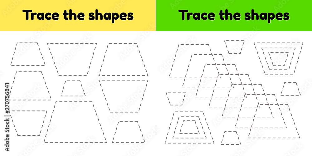 Vector illustration. Educational tracing worksheet for kids ...